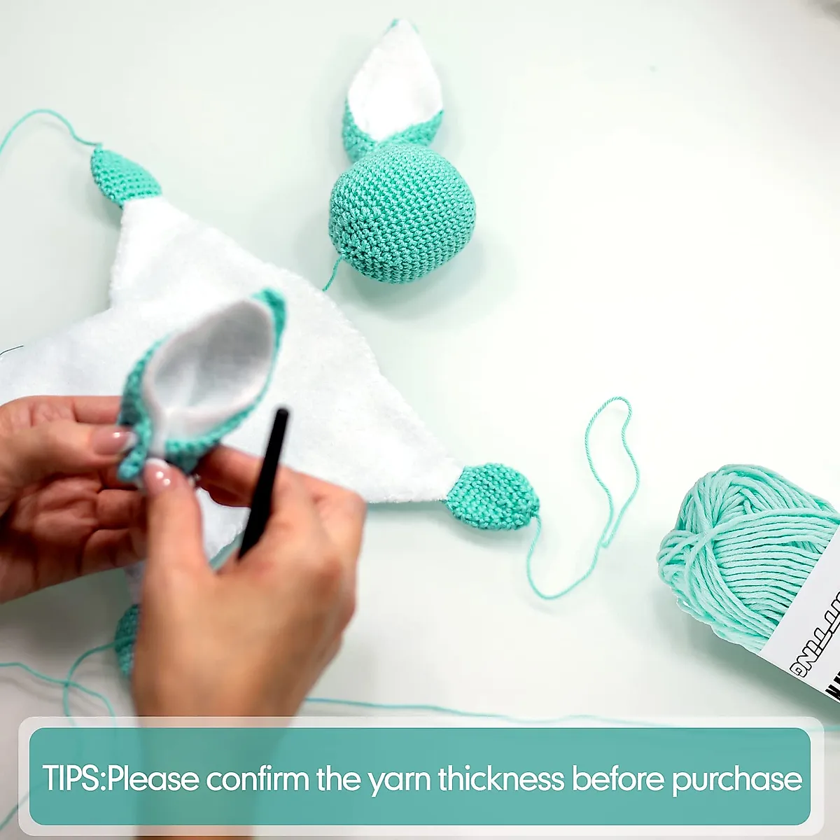 4 Pcs Glow in The Dark Yarn for Crochet Luminous Yarn 55 Yards Soft Craft Yarn for DIY Crafts Sewing Arts Beginners Crocheting Knitting Party Supplies, Blue