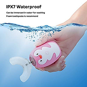 Sunartec Ultrasonic Electric 360 Toothbrush for Kids Teeth Whitening Kits with Voice Prompt, 3 Modes Gums Care Sonic Toothbrushes for Children's Gifts (2 Brushes in 2-7)