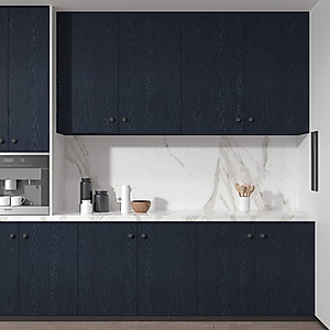 Decotalk Wood Contact Paper 17.7"x200" Navy Wood Grain Contact Paper Peel and Stick Navy Wallpaper for Bedroom Removable Wallpaper Wood Contact Paper for Cabinets, Wood Look Wallpaper Self Adhesive