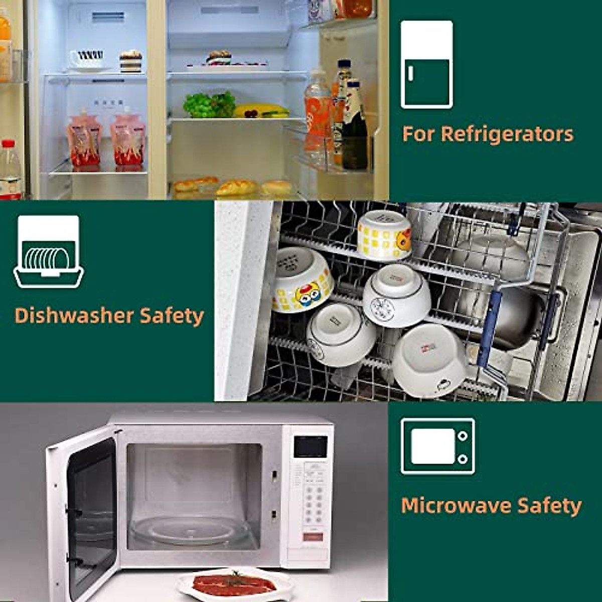 KIKitchen 50Pack 34oz Meal Prep Container with Lids and 30Pcs Forks, Black Plastic Containers, Reusable Storage Lunch Boxes, Portable Bento Box, Plastic Microwavable Food Containers