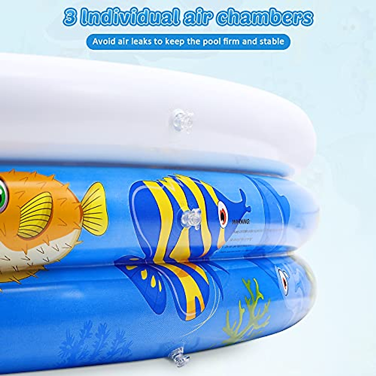 TOYANDONA Inflatable Kiddie Pool, Kids Outdoor Water Pool Inflatable Swimming Pool Summer Wading Pool for Kids Backyard Garden Indoor Ball Pit Pool (150x35cm)