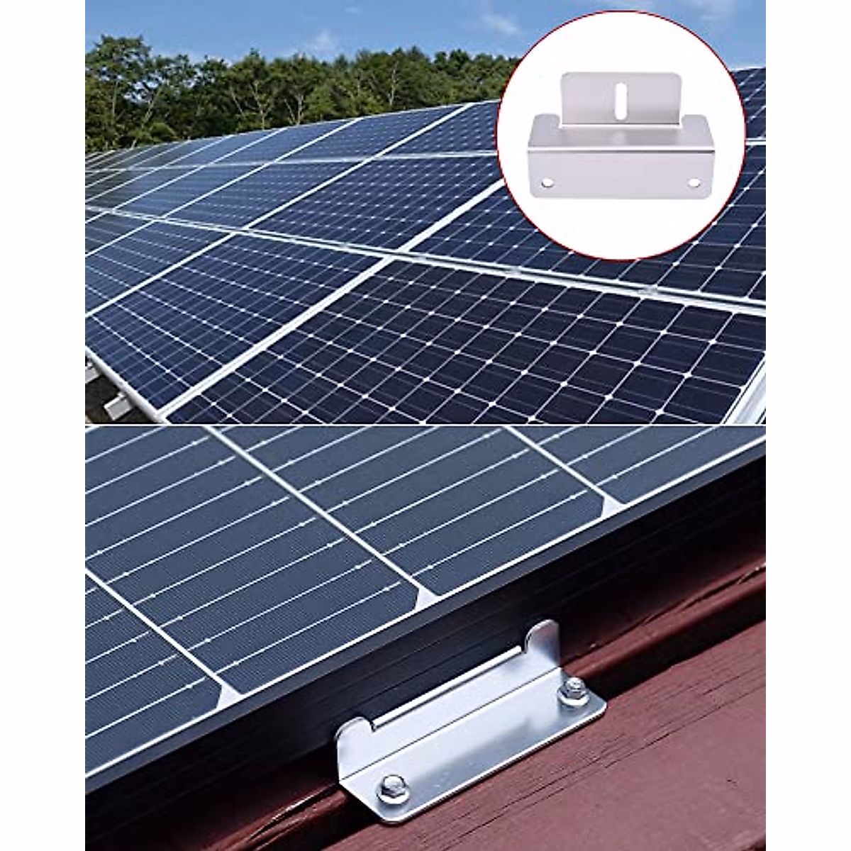 FUTRPOW Solar Panel Mounting Brackets,8 Units Aluminum Solar Panel Mount with Nuts Bolts,Solar Panel Mounting Z Bracket for RV Trailer Boat Yacht Wall Off Gird Roof Installation Solar Panel Brackets