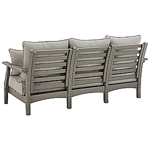 Signature Design by Ashley Visola Outdoor HDPE Patio Sofa with Cushion, Gray