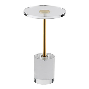 VEVOR Clear Acrylic End Table, Acrylic Side Table with a Solid Base for Coffee, Drink, Food, Snack Used in Living Room & Bedroom