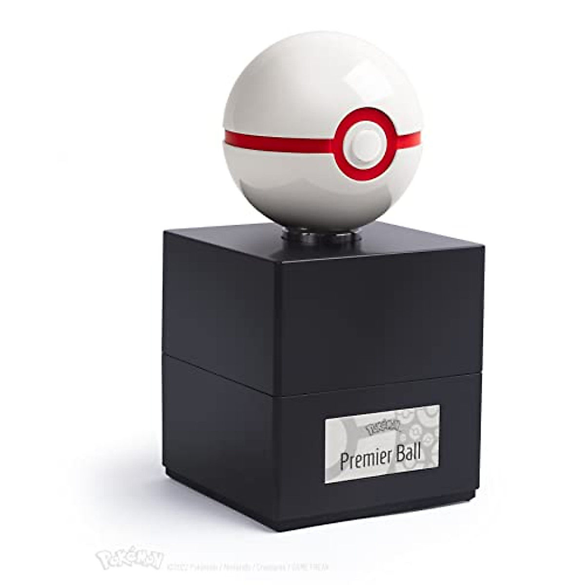 The Wand Company Pokémon Poké Ball Authentic Replicas - Realistic, Electronic, Die-Cast Poké Ball with Display Case Light Features (Premier Ball)