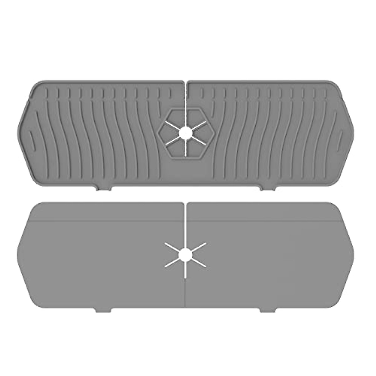 KLAZZ Silicone Splash Guard Mat for Kitchen Sink Faucet, Sink Quick Draining Pad Behind Faucet, Drying Mat for Kitchen & Bathroom Countertop Protect, Handle Drip Catcher Tray, Drainage, Kitchens