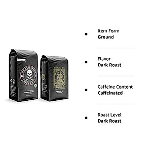 Death Wish Coffee Co. Dark Roast Grounds 16 Oz & Valhalla Java Dark Ground Coffee 12 Oz- Extra Kick of Caffeine in 1 Powerful Bundle - Hardcore Coffee from Arabica & Robusta Beans for Tough Days