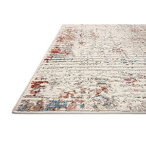 Loloi II Estelle Collection EST-04 Ivory/Multi, Transitional 5'-3" x 7'-8" Area Rug