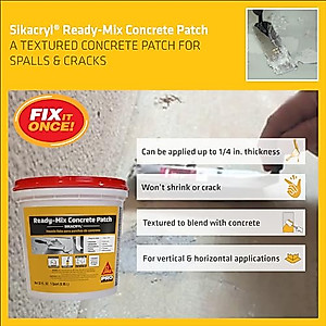 Sika - Sikacryl - Gray - Ready-Mix Concrete Patch - for Repairing spalls and Cracks in Concrete and Masonry - Textured - 1 qt