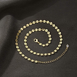 Dremmy Studios Gold Coin Choker Necklaces for Women, Dainty 14K Gold Plated Stackable Sequins Cion Disc Choker Necklaces for Women