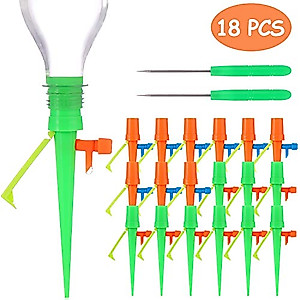 Hengwei Plant Waterer Spikes(18CS), Self Self Plant Watering Device, with Slow Release Control Valve Switch, Automatic Vacation Drip Watering Bulbs Globes Stakes System for Indoor & Outdoor Plants