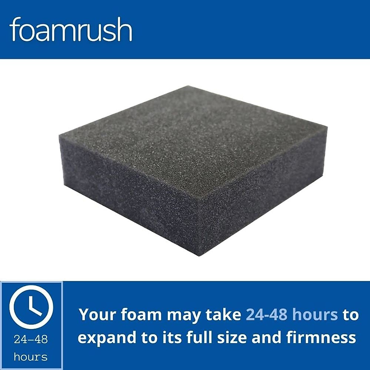 FoamRush 0.5" x 24" x 72" Charcoal High Density Upholstery Foam Cushion, Upholstery Sheet, Foam Padding, Seat Replacement, Wheelchair Seat & Chair Cushion Replacement, Square, Made in USA