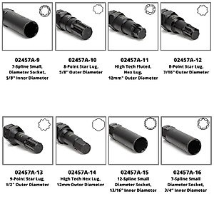 Neiko 02457A Lug-Nut Key Set, Wheel-Lock Removal Tool Kit for Aftermarket and Factory Wheel Tire Keys, SAE and Metric Lug Sockets, 16 Pieces