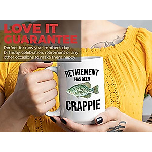 Fishing Lovers Coffee Mug 15Oz White - Retirement Has Been Crppie - Fisherman Fisher Boyfriend Lure Outdoorsmen Bass Pro Boat Lake Lovers Rod