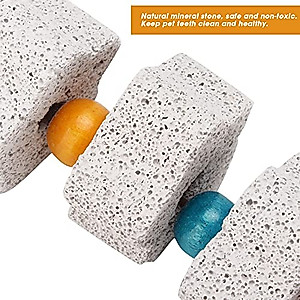 Tnfeeon Bird Beak Grinding Mineral Stone Colorful Bird Block Toys Parrot Break Grinding Stones Cages Bite Chew Training Toys Parrot