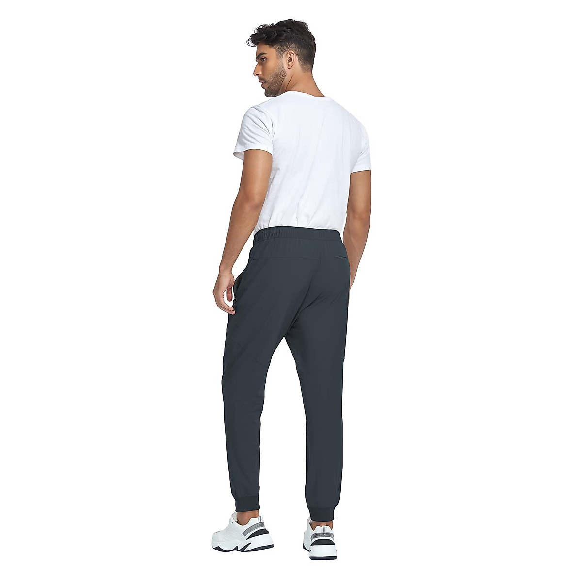 GAXIDES Sweatpants for Men with Pockets Mens Joggers with Zipper Pockets Workout Athletic Track Pants Jogging for Men with Elastic Waist Gym Running Cold Grey S/28