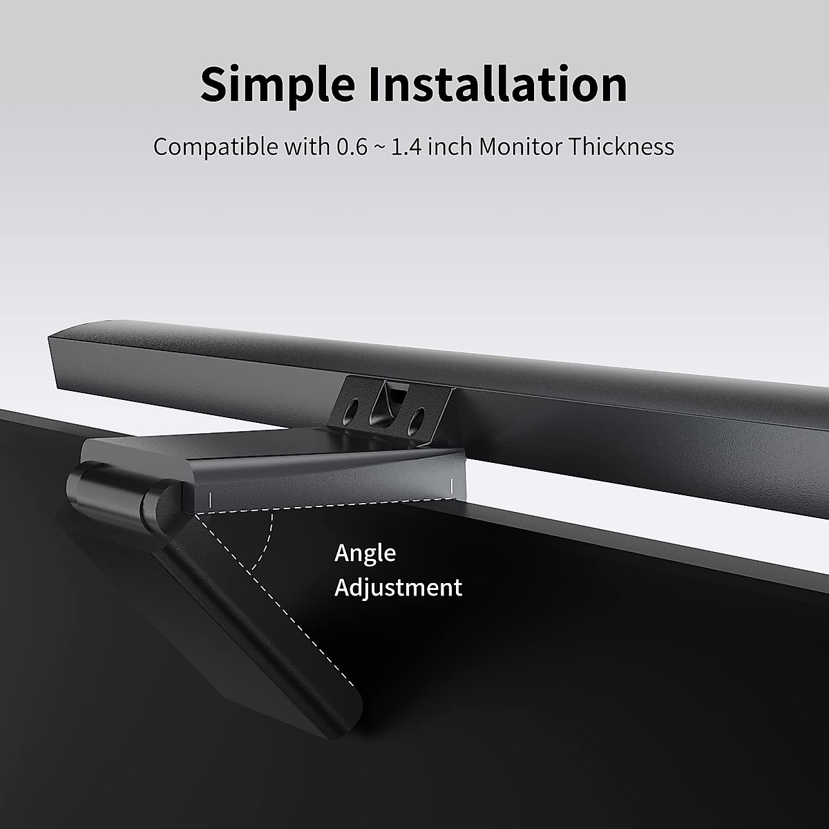 Funlicht Monitor Light Bar, Computer Monitor Lamp for Eye Caring LED Dimmable Screen Light Bar, Touch Control USB Powered Screenbar for Desk/Office/Home/Game, Silver Gray