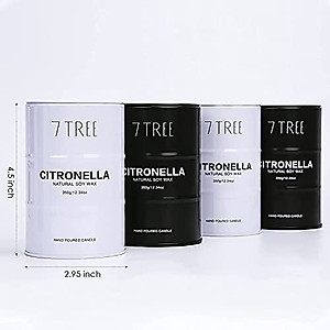 Citronella Candle Outdoor, Garden Citronella Oil Scented Candle, Large Soy Wax Tin Candle for Indoors, Outdoors, Garden,Camping, 60 Hours Long Burning, 12.34Oz White