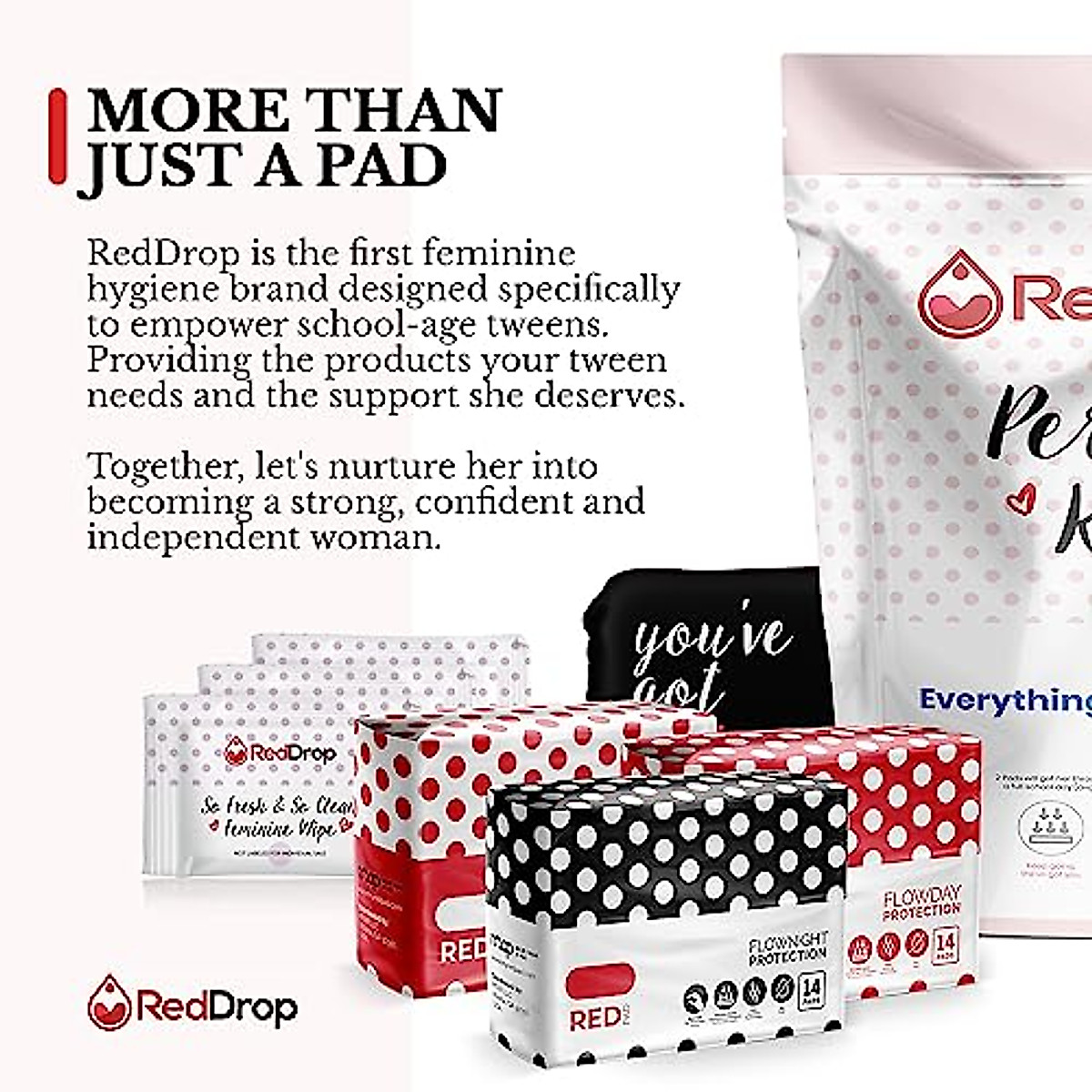 RedDrop Tween Everyday Pads - Reliable Backup for in-Between Days - Ideal for Girls Experiencing Discharge or Unexpected Bleeding