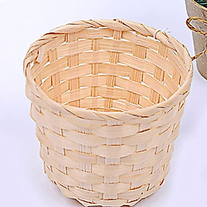 Kisangel 12Pcs Mini Woven Basket Miniature Flower Basket Dollhouse Picnic Basket Tiny Party Favor Container Farmhouse Decor for Fairy Garden Accessory