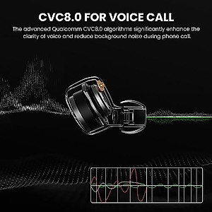 TRANYA T6 Wireless Earbuds with Qualcomm aptX Adaptive Audio, CVC 8.0 Noise Reduction Bluetooth Earphones, Multipoint Connection, Customized APP, IPX5 Waterproof Headphones for Sports