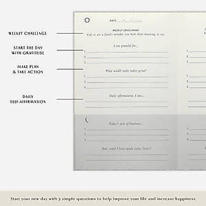 The Gratitude Journal : 5 Minute Journal a Day for More Happiness, Positivity, Affirmation, Productivity, Mindfulness & Self Care - A Simple Undated Hardcover Five Minute Guide Daily Planner and Effective Gratitude Journal for Women & Men (Beige)