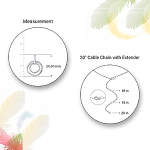 Elmas 1/10ct Round White Diamond 925 Sterling Silver Double Circle in Circle Pendant Necklace for Women