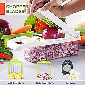 MAIPOR Vegetable Chopper - Onion chopper - Multifunctional 15 in 1 professional food chopper - Kitchen chopper - Dicer Cutter - veggie chopper with container - Vegetable Slicer Cutter - Egg slicer