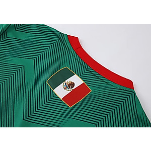 Mexico Green Futbol Sports Soccer Football Boys Kids Youth Jersey Shirt Kit Shorts Set (Size-26 (8-9 Years))