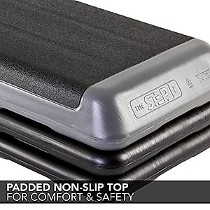 The Step (Made in USA Original Aerobic Platform for Total Body Fitness – Health Club 4 Risers Grey