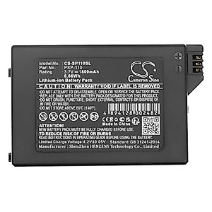 Cameron Sino 1800mAh Replacement Battery Compatible with Sony PSP-1000, PSP-1000G1, PSP-1000G1W, PSP-1000K, PSP-1000KCW