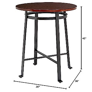 Ball & Cast Pub Height Bar Table 42 Inch Height Rustic Brown Set of 1