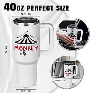 NIAXAUYT Crap Turns Out This Is My Circus Tumbler 40 oz, Funny Birthday Gifts for Mom Grandma Boss, Mother's Day Christmas Mom Gifts from Daughter Son, Those Are My Monkeys Stainless Steel Coffee Cup