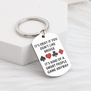 FAADBUK Funny Bridge Gift Bridge Lover Gift Bridge Keychain for Bridge Player Bridge Themed Gift (Bridge)