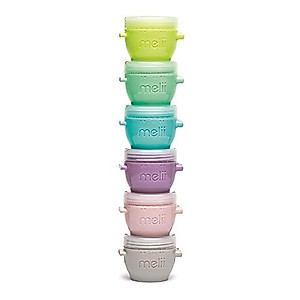 melii Snap & Go Baby Food Storage Containers with lids, Snack Containers, Freezer safe - Set of 6, 2oz