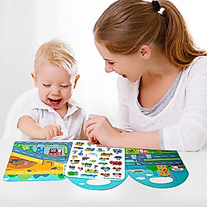 Sank Portable Jelly Quiet Book, Toddler Busy Book, 6 Themes Preschool Learning Activities Quiet Book, Preschool Activity Learning Books for Babies/Toddlers Ages 3-6 (Vehicles)