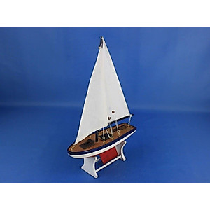 Hampton Nautical It Floats 12" American Floating Sailboat Hampton Nautical Model Ship, Fully Assembled (Not a Kit)