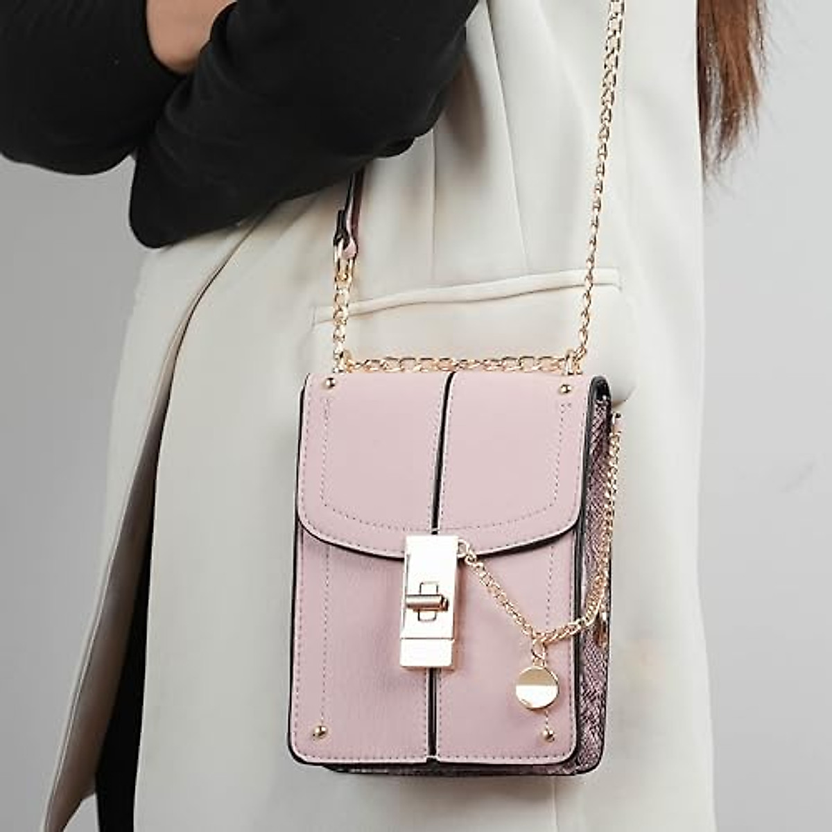 MKF Collection Small Crossbody Bag Cell Phone Purse for Women Card Slots – Vegan Leather Cellphone Bag Case by Mia K