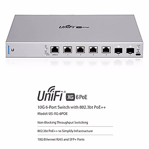UniFi Switch XG 6PoE US-XG-6POE 10 Gigabit 6-Port 802.3bt PoE++ Layer 2 Manageable