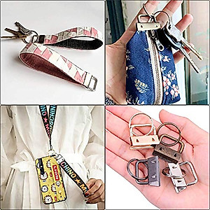 shynek Key Fob Hardware, Keychain Hardware Set Includes 40pcs Key Fob Hardware 1 Inch with Key Fob Hardware Pliers for Wristlet Keychain, Key Lanyard and Key Chain Making Hardware Supplies