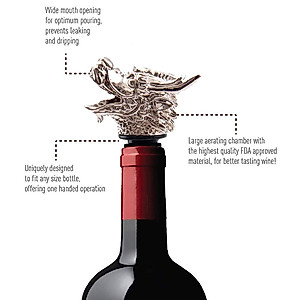 7 Pack Bottle Pourer Wine Aerator, Liqour Pour Spouts for Olive Oil Alcohol Bottle, Stainless Steel Dragon Pourers