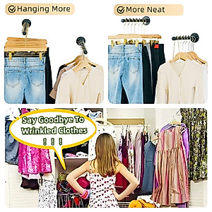 2 Pcs Industrial Pipe Clothing Bar,Wall Mount Clothes Rack for Hanging Clothes - Wall Clothing Rods for Retail Boutique Display (14 in)