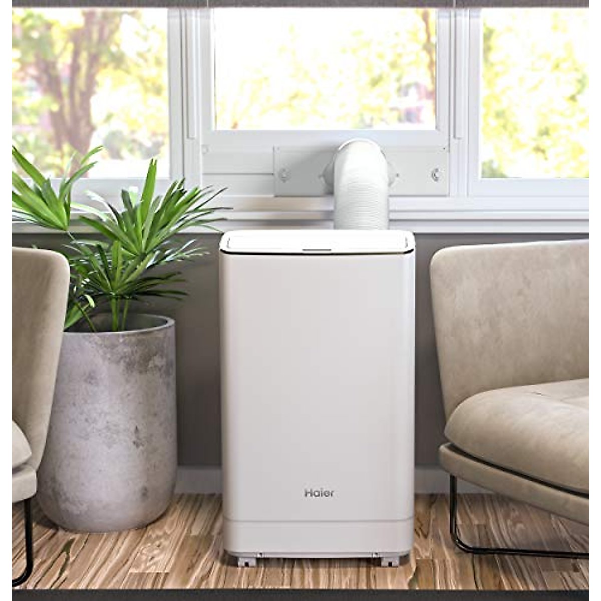 Haier Smart Home 3-in-1 Portable Air Conditioner, Dehumidifier & Room Fan | 13,500 BTU | Easy Install Kit Included | Complete With Wifi & Auto-Evaporation Technology | Cools up to 550 Sq Ft | 115V