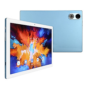 10.1 Inch Tablet, Type C Charging 4G LTE Tablet 2.4G 5G WiFi HiFi (Blue)