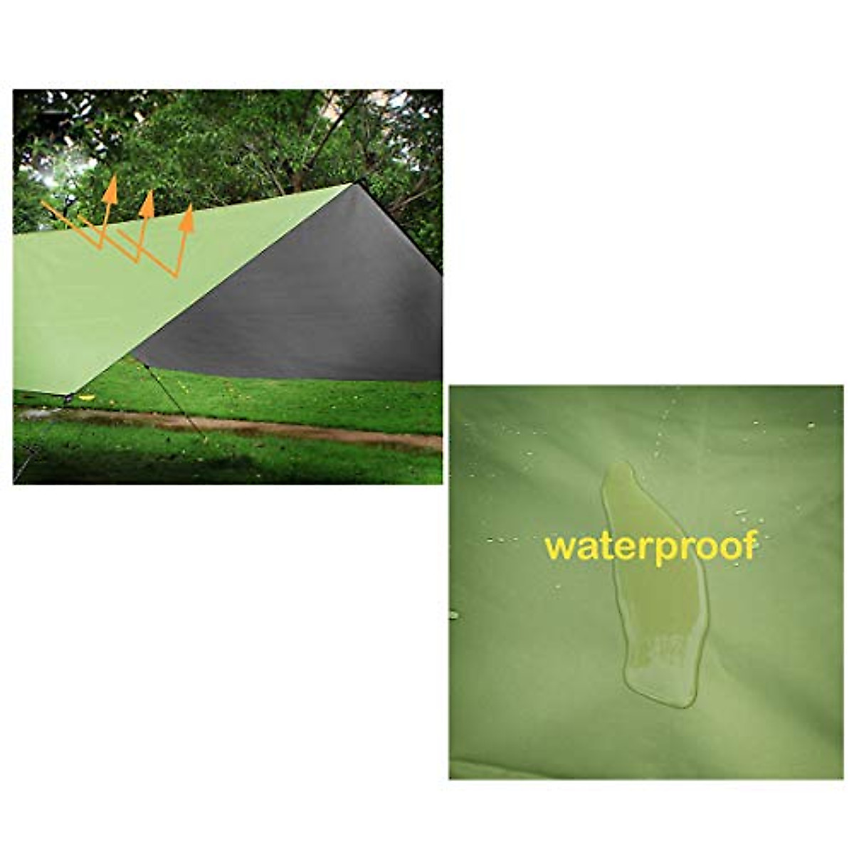 Portable Lightweight Camping Tent Tarp Shelter Hammock Cover Sun Shade Beach Picnic Mat Include Stakes and Carry Bag
