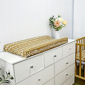 2 Pack Floral Jersey Knit Changing Pad Covers and Pack N Play Sheets, Soft and Comfortable, Retro Brown Flower