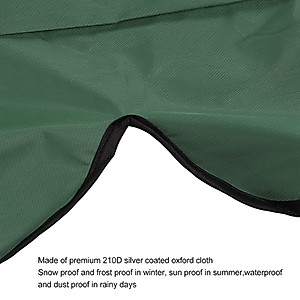 Waterproof Foldable Swing Canopy, 210D Silver Coated Oxford Cloth Swing Canopy Cover, Outdoor Swing Sun Shade for Garden (Dark Green)
