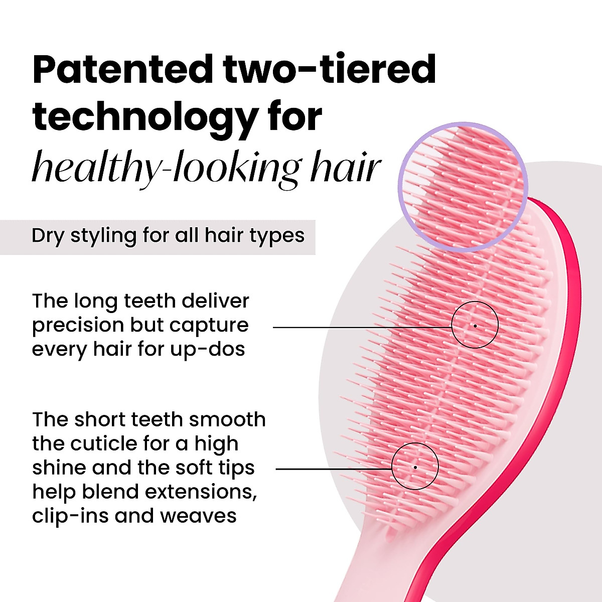 Tangle Teezer The Ultimate Styler Hair Styling Brush for Dry Styling, Maintains, Blends & Adds Volume, Texture & Shine, Sweet Pink
