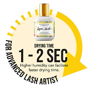 Extra Powerful 10 ml Eyelash Extension Glue - Lyon Lash Performance Glue | 1-2 Sec Dry Time | 6-8 Weeks Retention | Black Adhesive Supplies for Professional Use