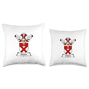 Family Crest and Coat of Arms clothes and gifts Cowan Coat of Arms-Family Crest Throw Pillow, 18x18, Multicolor